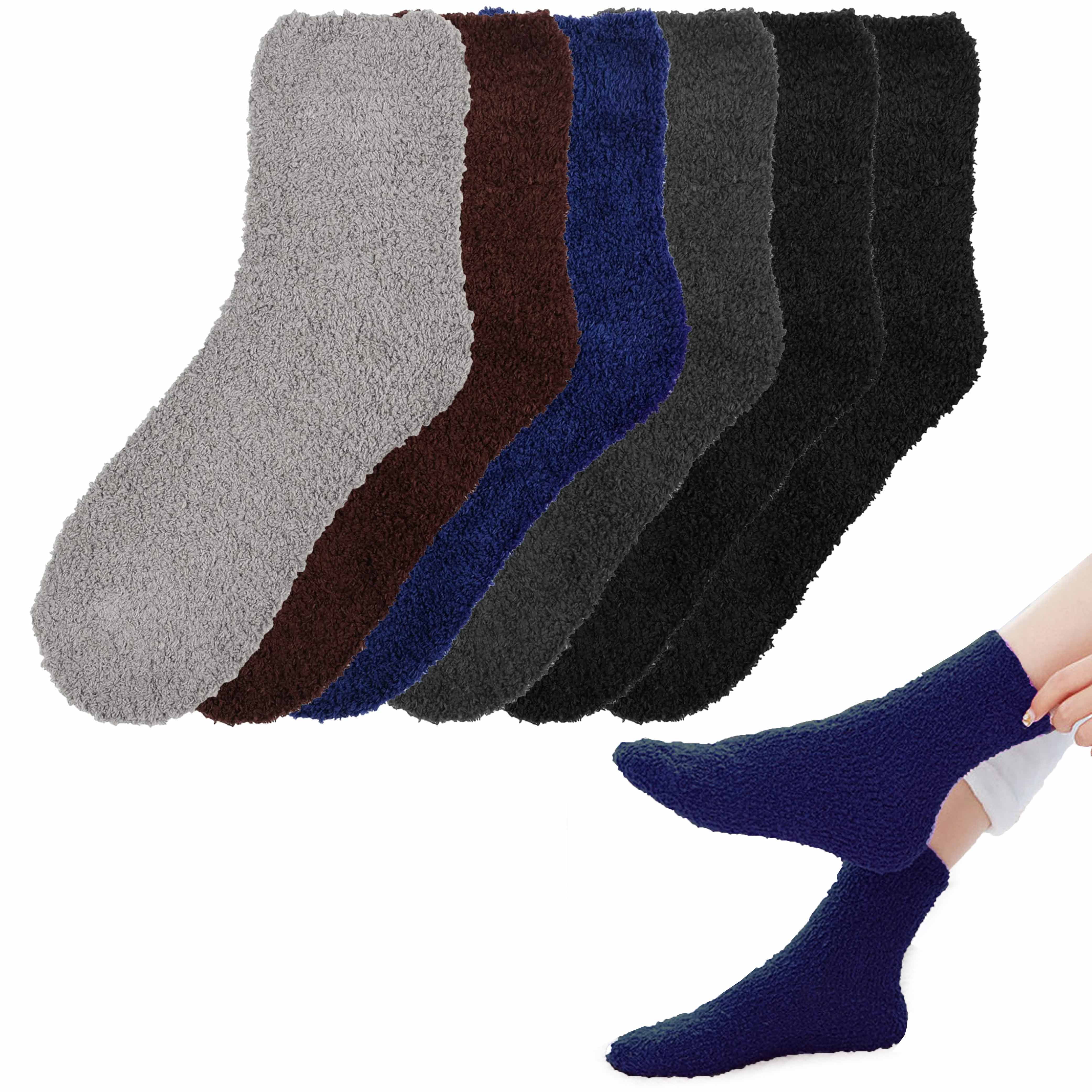 3Pair Unisex Fuzzy Socks Warm Winter Fluffy Cozy Slipper Fleece Socks ...
