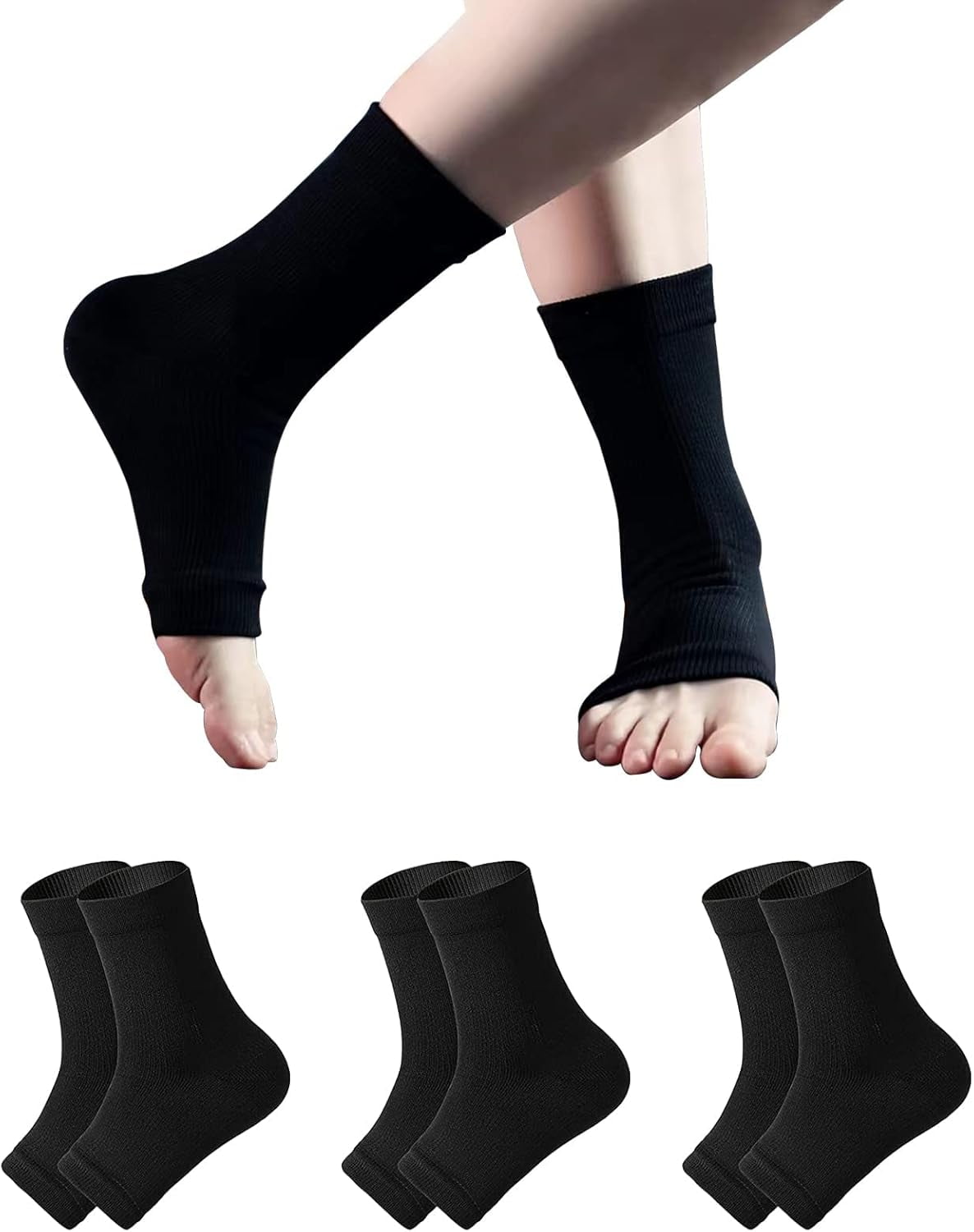3Pairs/6Pairs Neuropathy Socks Compression Ankle Sleeve For Ankle For ...
