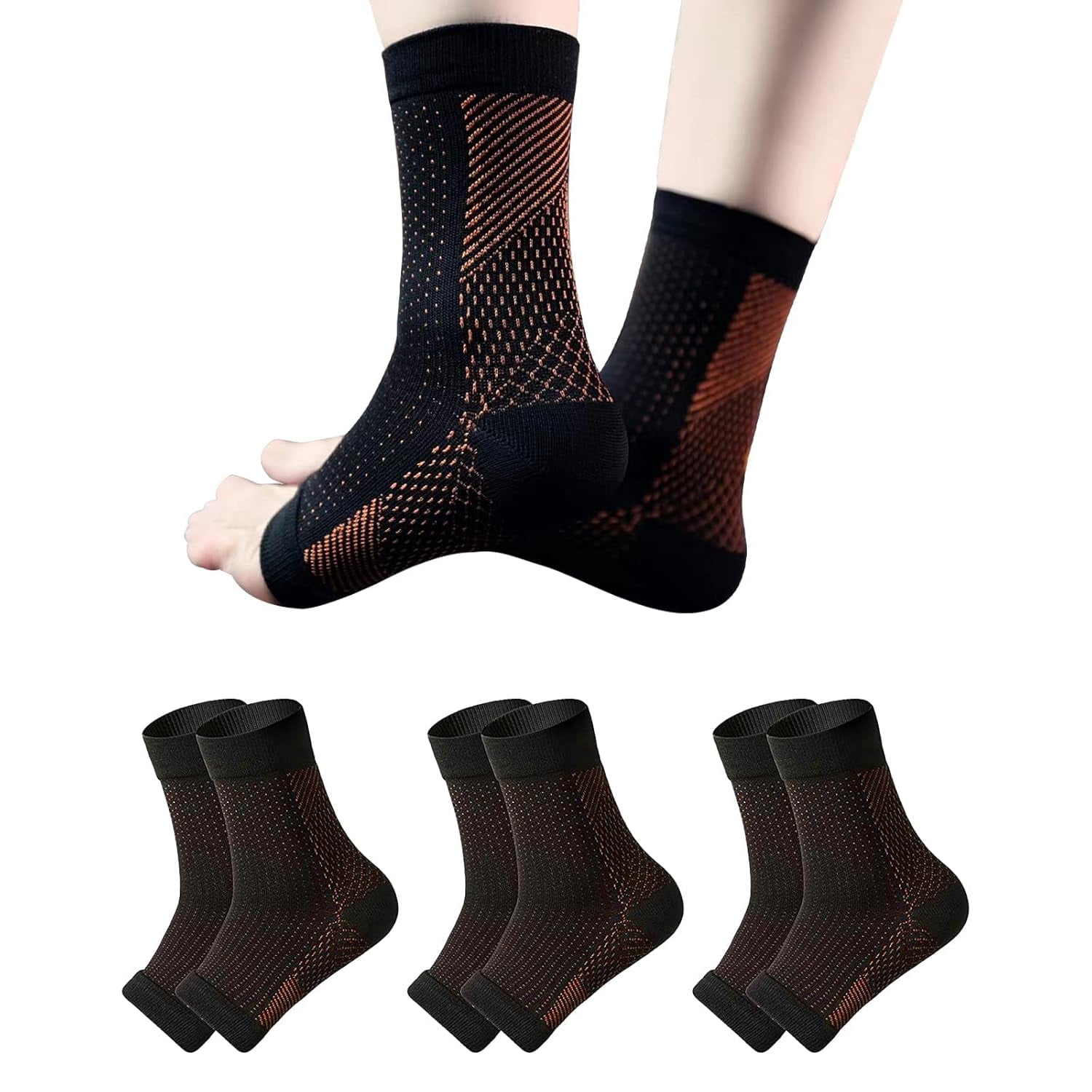 3Pairs/6Pairs Neuropathy Socks for Women and Men, Plantar Fasciitis ...