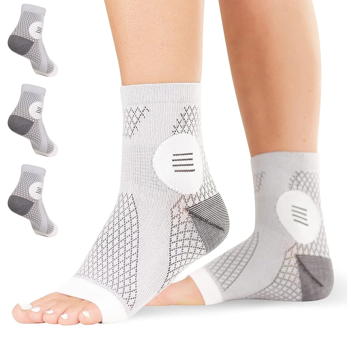 3Pairs Ankle Brace Socks Compression Sleeve for Neuropathy Pain for ...