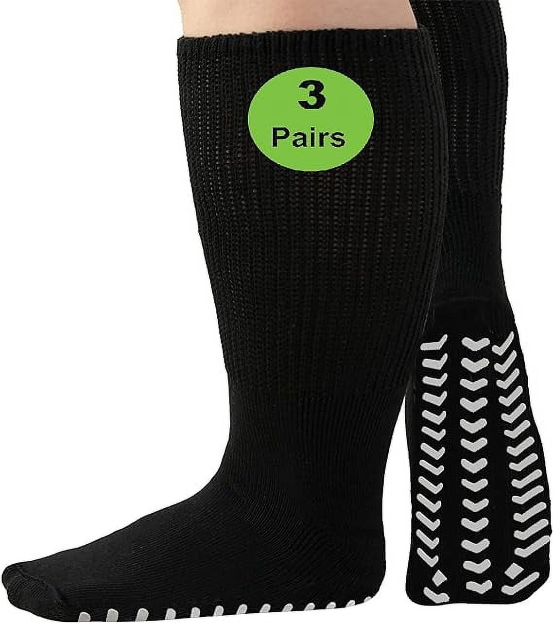3Pairs Extra Wide Socks for Swollen Feet,Bariatric Socks, Non Slip Cast ...