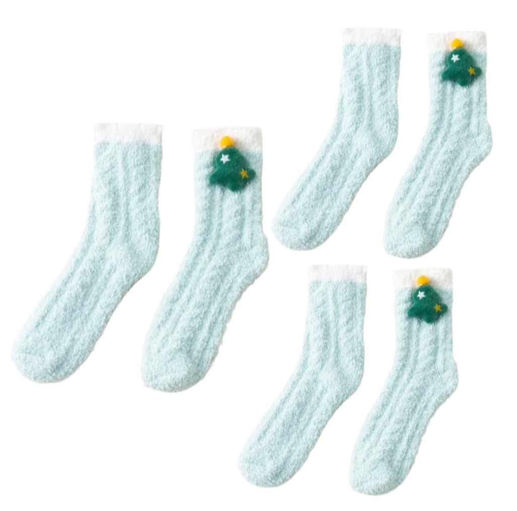 3Pairs Fuzzy Socks for Women Cozy Fluffy Winter Slipper Warm Socks ...