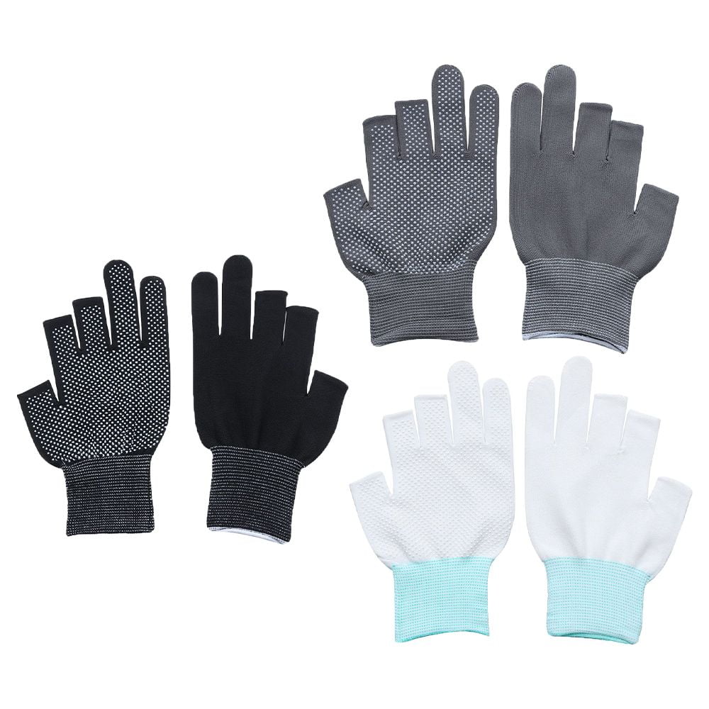 3Pairs Ice Cool Spring Summer Stretch Sunscreen Open/Half Fingers Anti ...