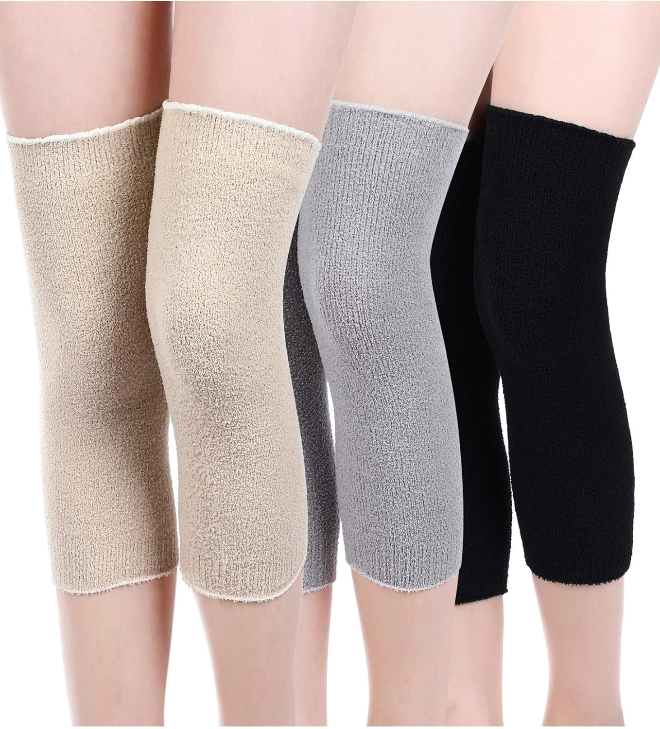 3Pairs Knee Warmers for Women Thermal Knee Warms Fabric Leg Pads ...