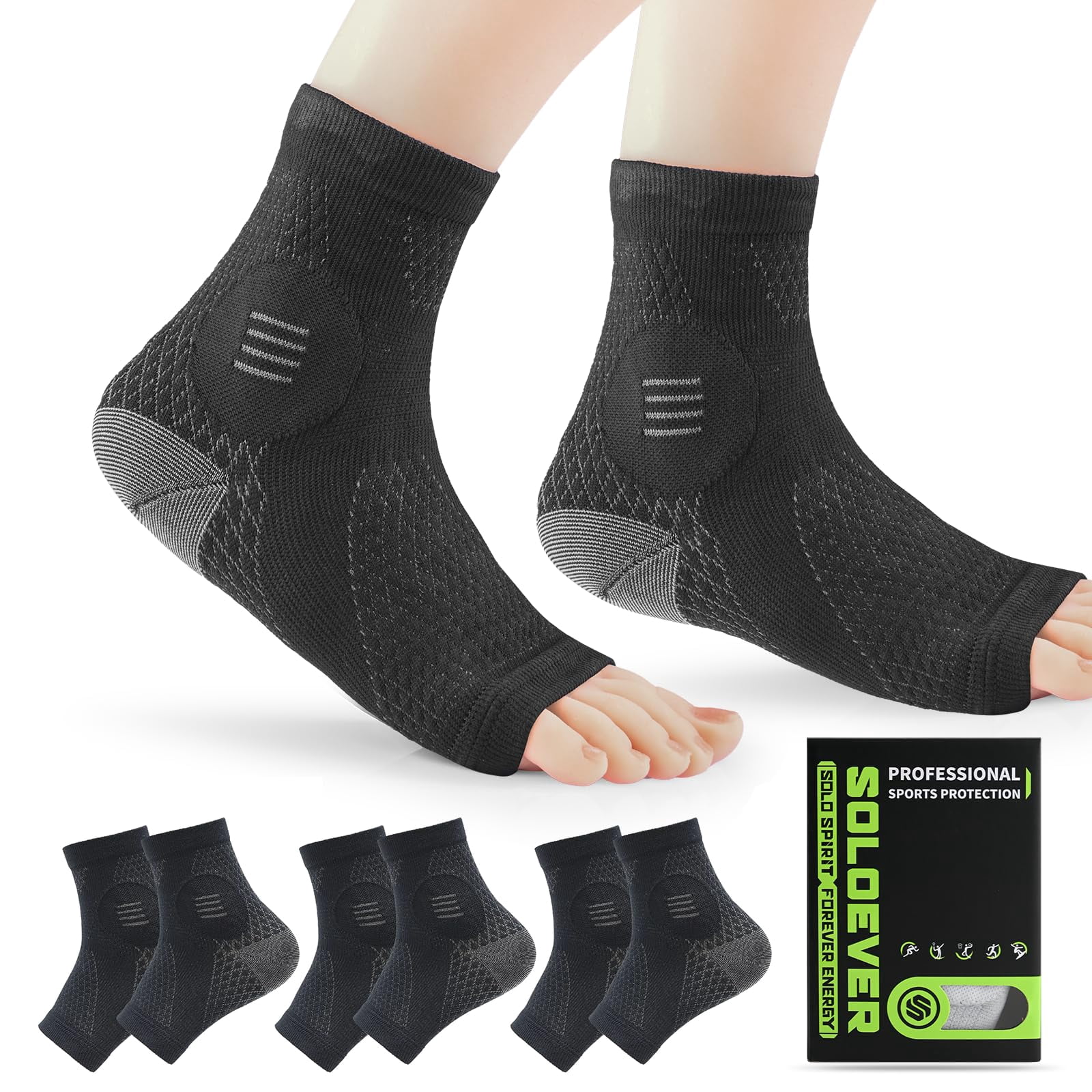 3Pairs Neuropathy Socks for Women & Men Compression Socks 20-30 mmHg ...