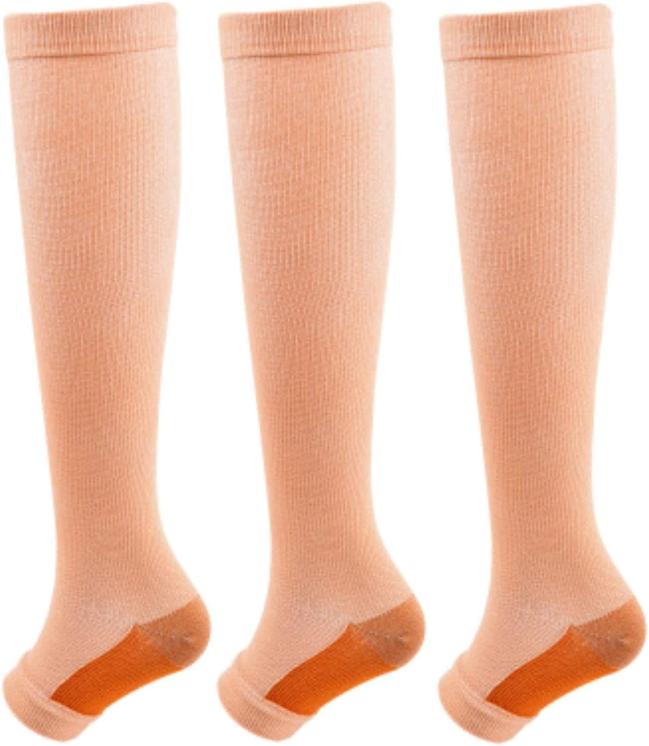 3Pairs Open Toe Toeless Compression Socks(15-20mmHg) for Men and Women ...