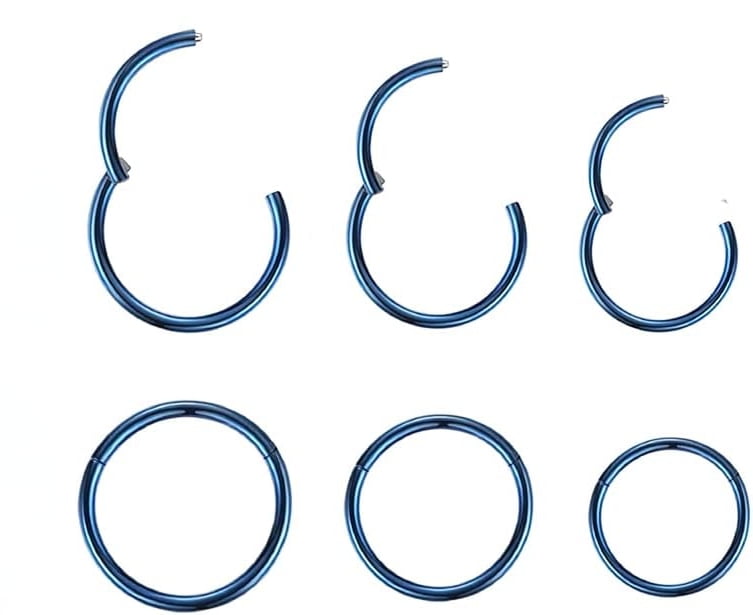 3Pairs/Pcs 18G Surgical Steel Hinged Clicker Segment Nose Rings Hoop ...