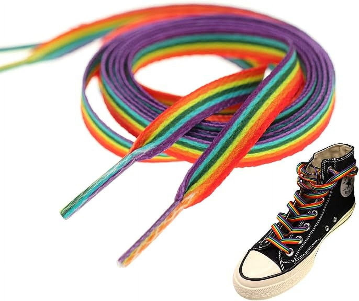 3Pairs Rainbow Shoelaces Long Rainbow Shoelaces for Sneakers Colored ...