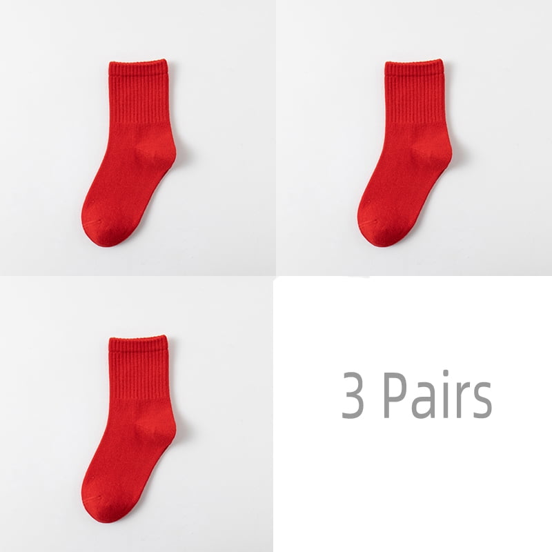 3Pairs/lot New Children's socks red color cotton girls boys socks 3 ...