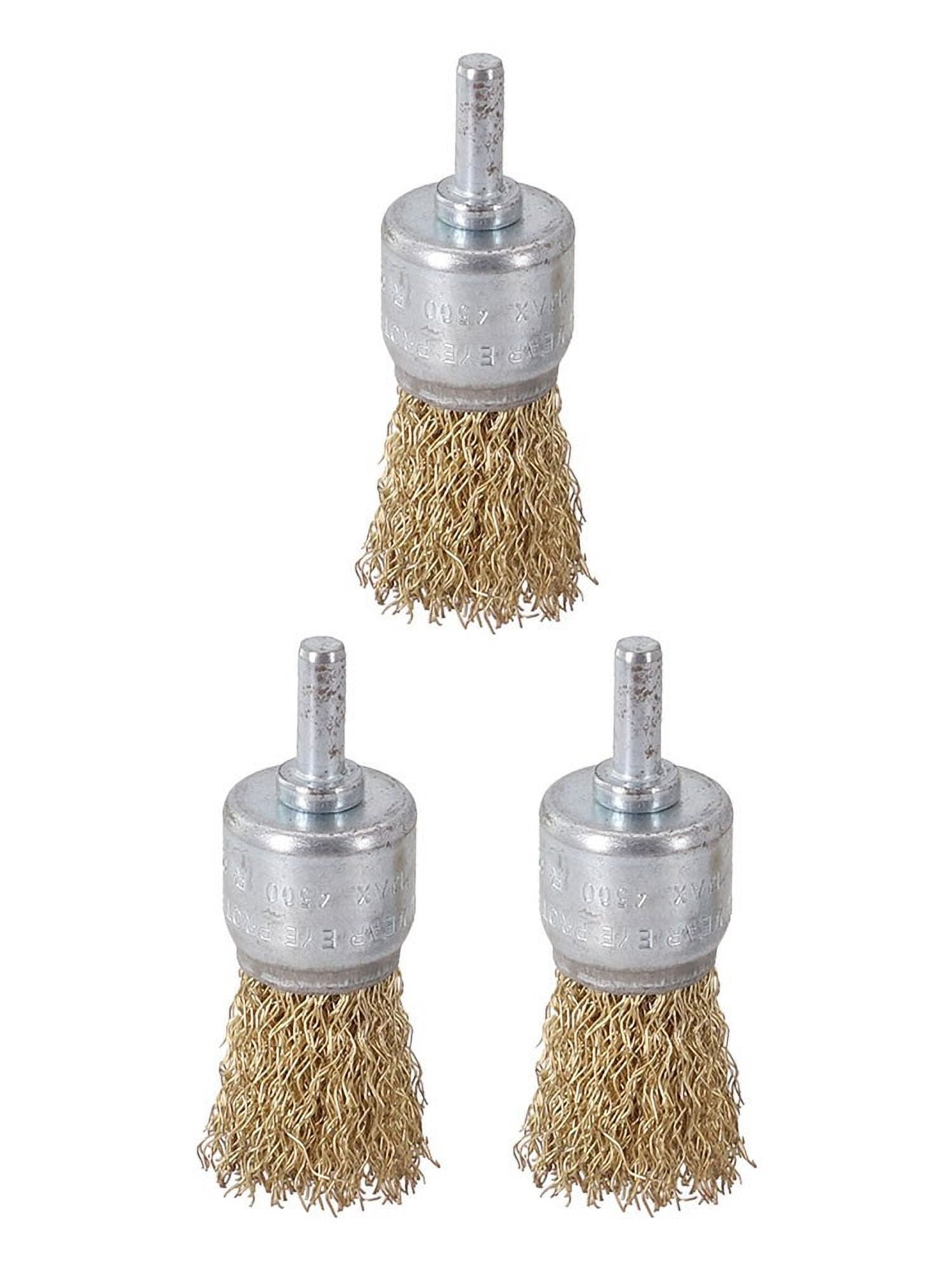 3Pc 25Mm End Wire Brush Rotary Brass Wire Brush Crimp Cup Set Wheel For ...