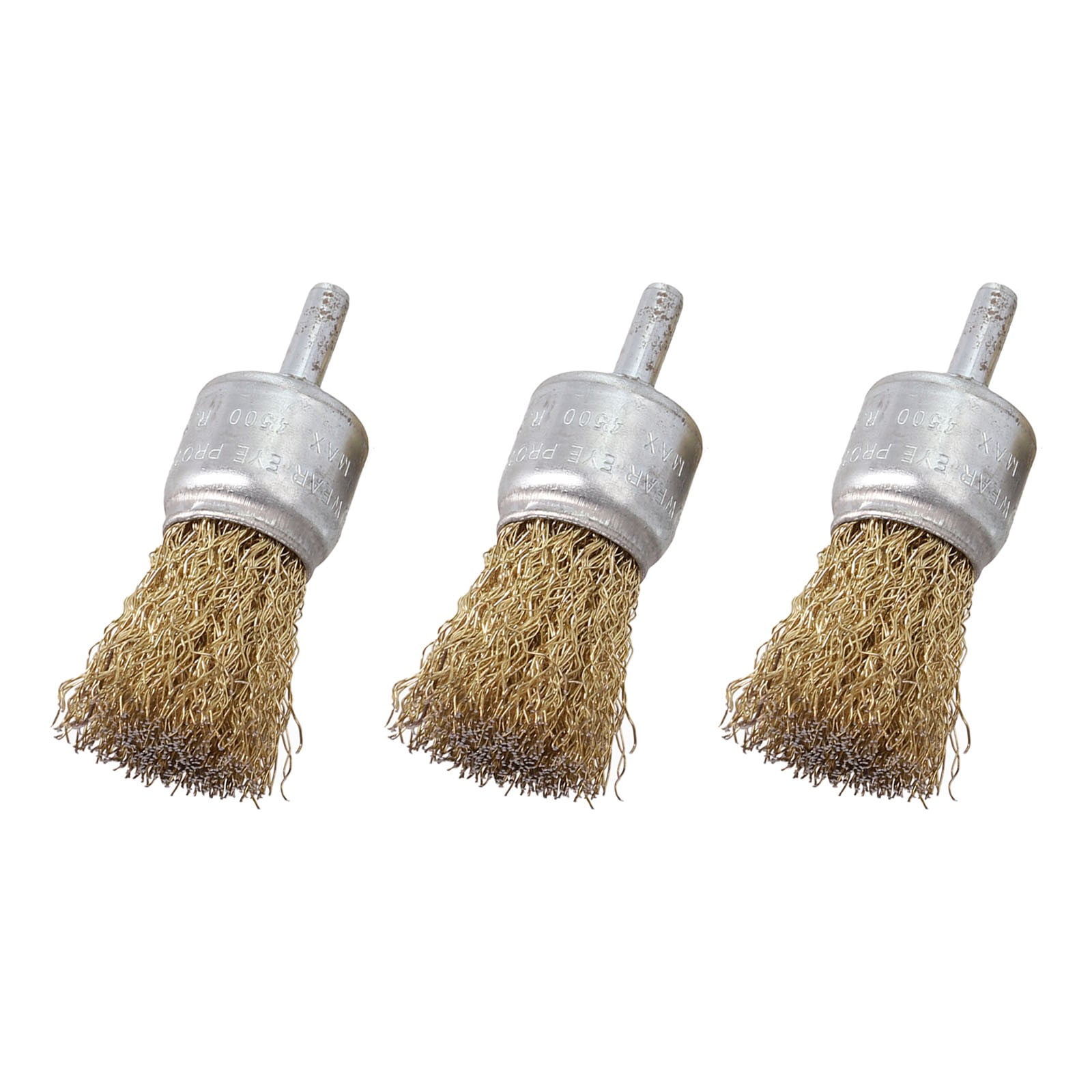3PC 25mm End Wire Brush Rotary Brass Wire Brush Crimp Cup Set Wheel for ...