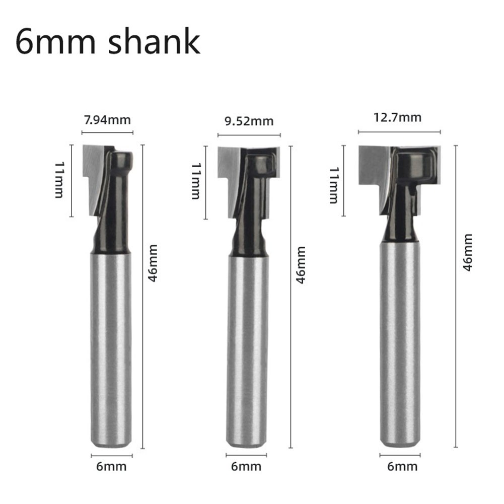 3Pc 6mm1/4 Shank T-Slot Cutter Router Bit Hex Bolt Key Hole Bit Milling ...