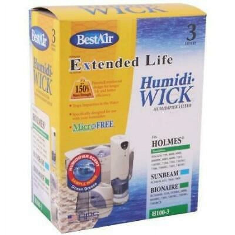 3Pc Best Air H100-3-5/H100-6 Extended Life Humidifier Filter, White ...