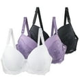 Bras For Women 3Pc Classic Bra Set Adjustable Straps Comfortable Daily ...