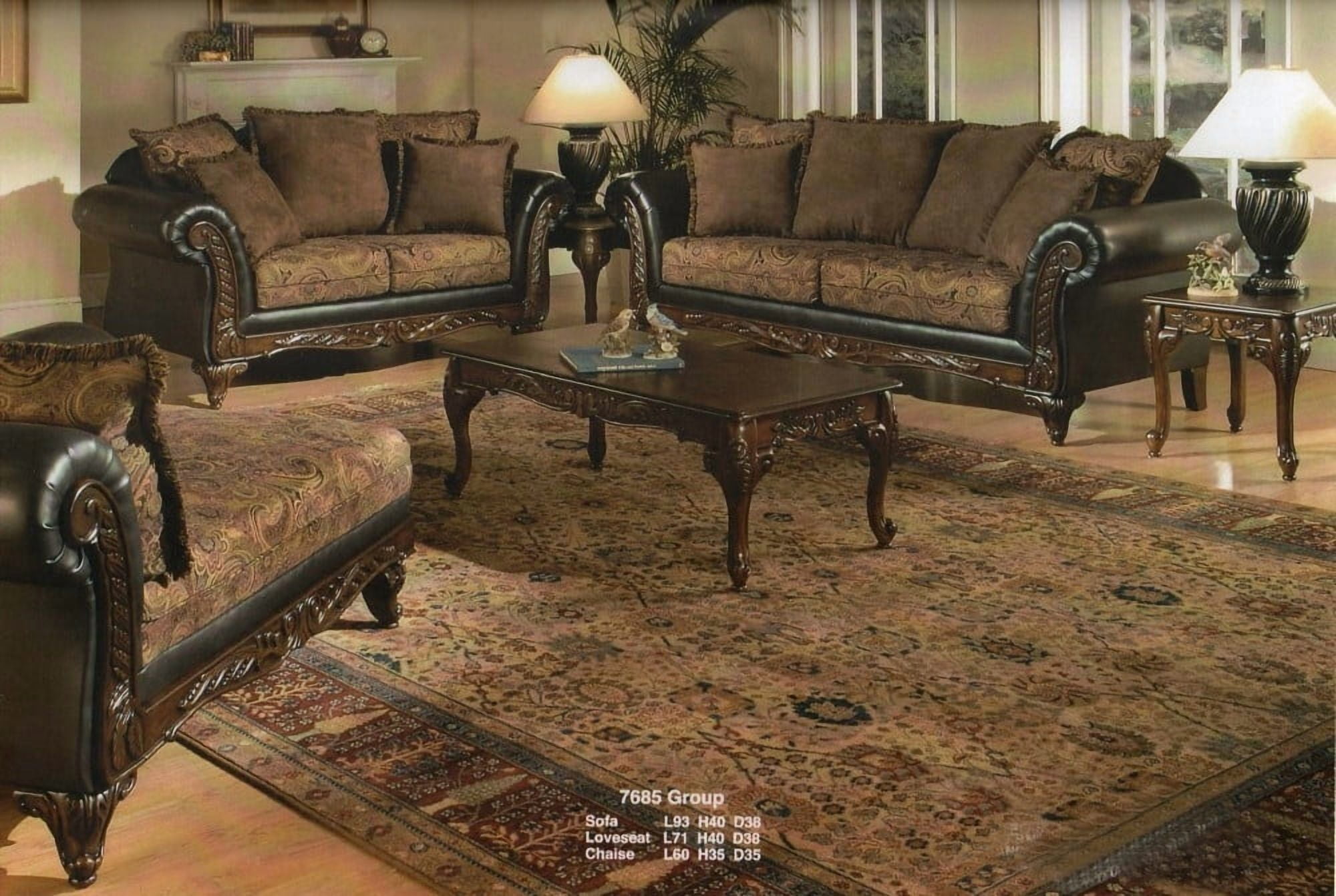 3Pc Dark Cherry Finish Living Room Coffee & End Table Set - Walmart.com