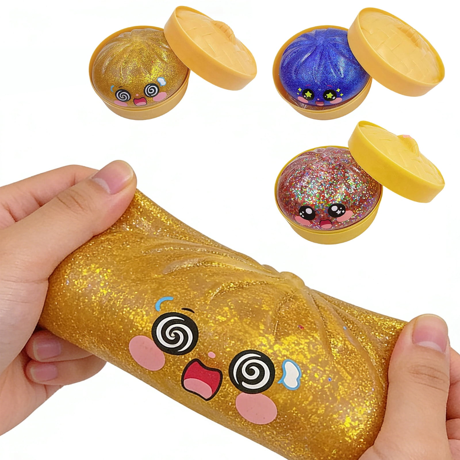 3Pc Dumpling Stress Ball with Steamer, Mystery Anxiety Stress Relief ...