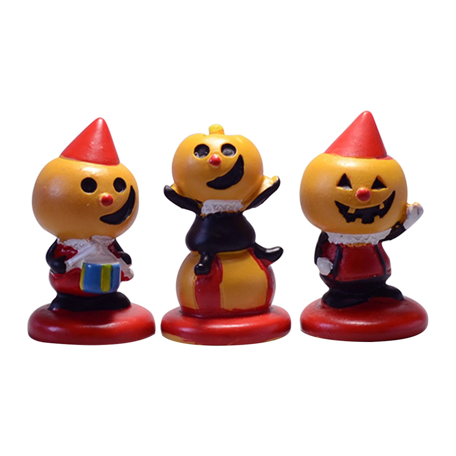 3Pc Halloween Pumpkin Ornaments, Cute Halloween Miniature Pumpkin ...
