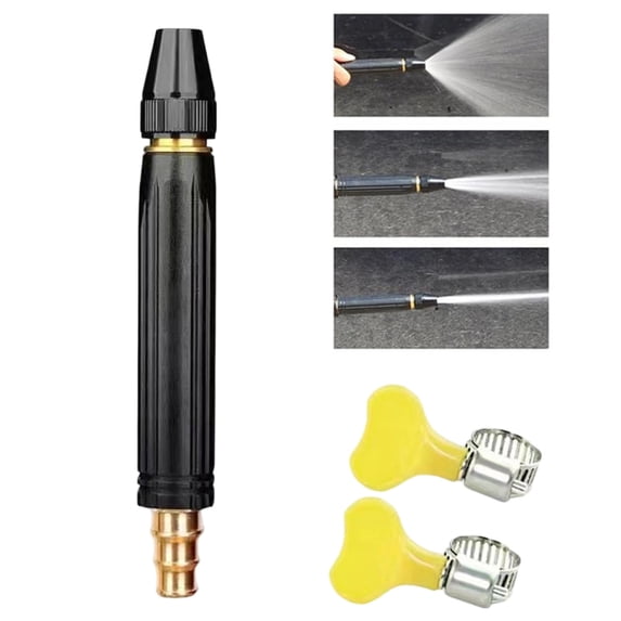 3Pc Home High-Pressure Car Wash Water Gun Heavy Duty Metal Garden Hose ...