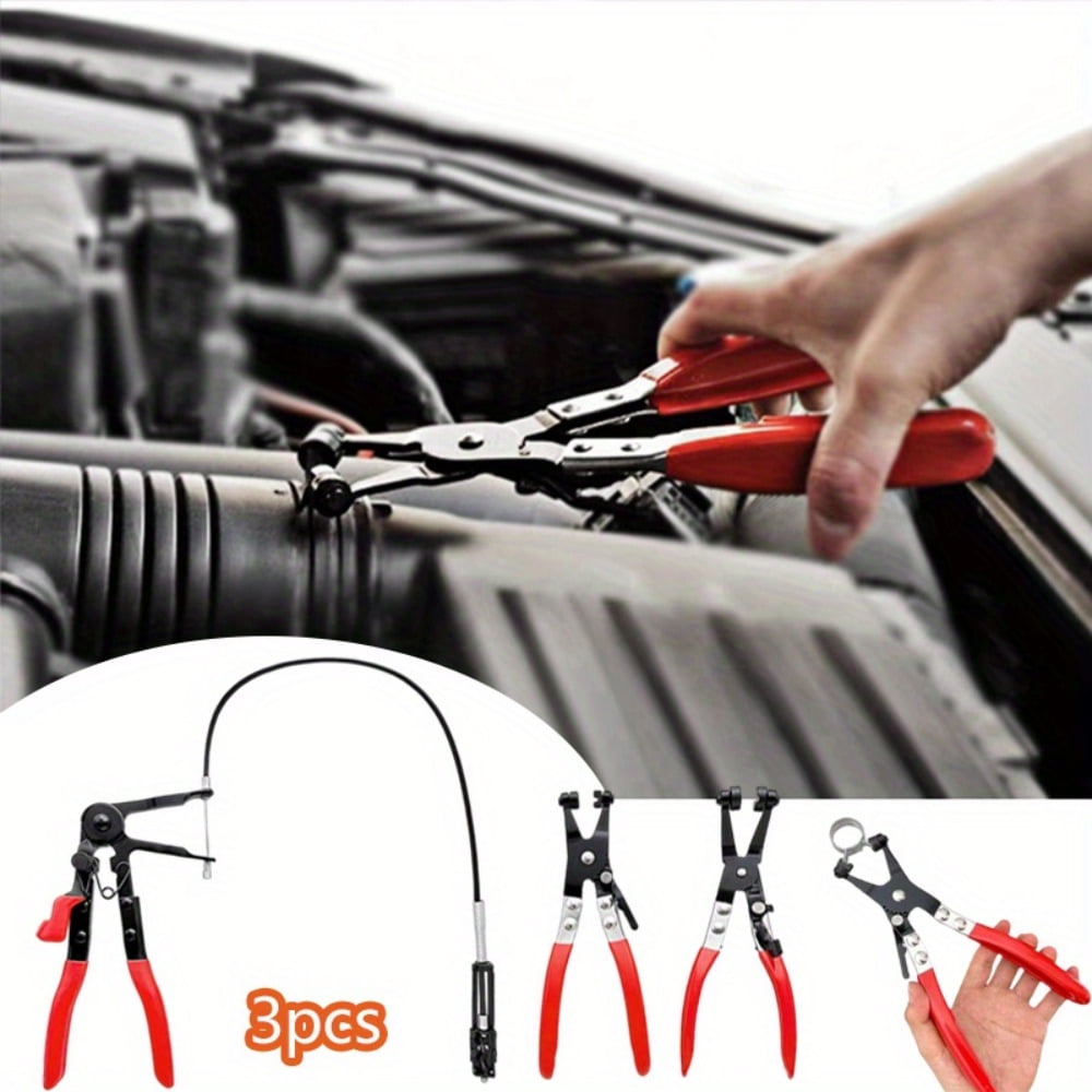 3Pc Hose Clamp Removal Tool Kit with Long Wire Spring Hose Clamp for ...