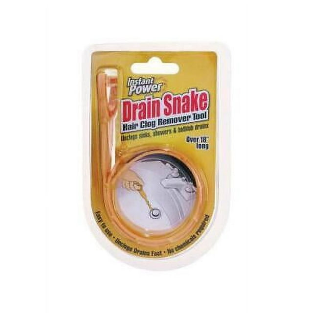 Instant Power, 3Pc, 16 Oz, Plastic, Manual, Drain Snake, Clog Remover ...
