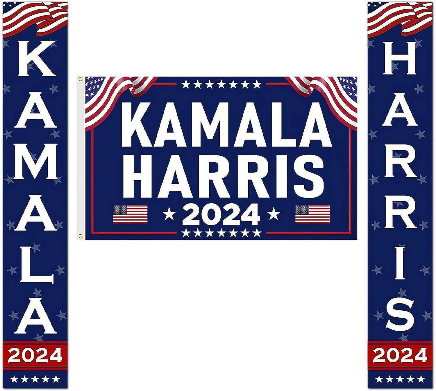 3Pc Kamala Harris 2024 Banner Flag Set,Kamala Harris Walz 2024 Flag,3x5 ...