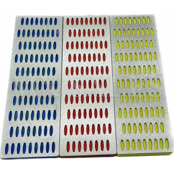 3Pc Large Diamond Sharpening Hone Set Stone Whetstone Block Kitchen ...