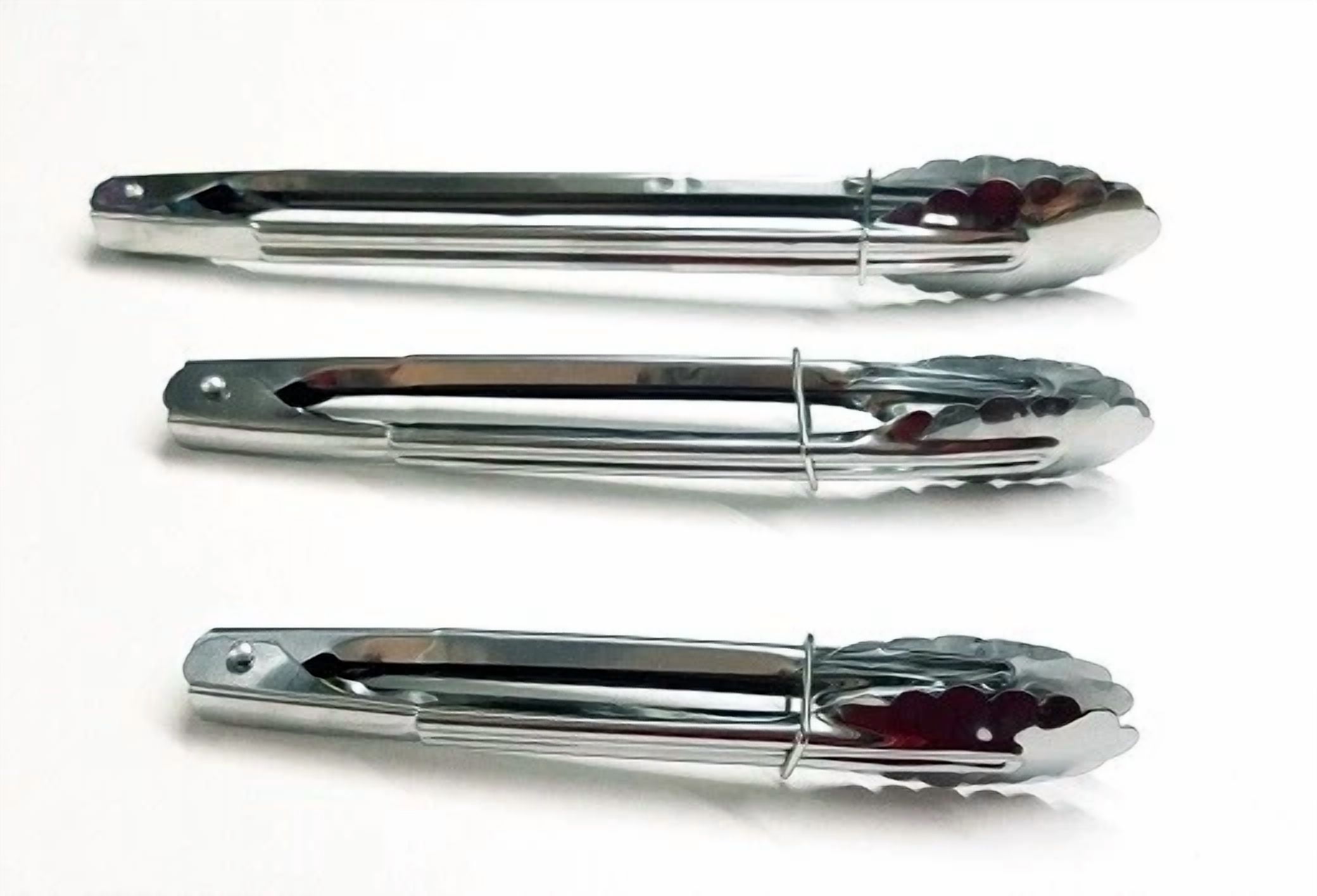 3Pc Metal Food Tongs 7" 9" 11" Kitchen Grill Bbq Salad Cake Home ...