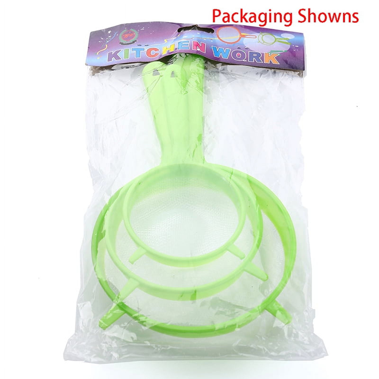 3Pc Plastic Fine Mesh Scoop Strainer Colander Flour Sieve With Handle ...