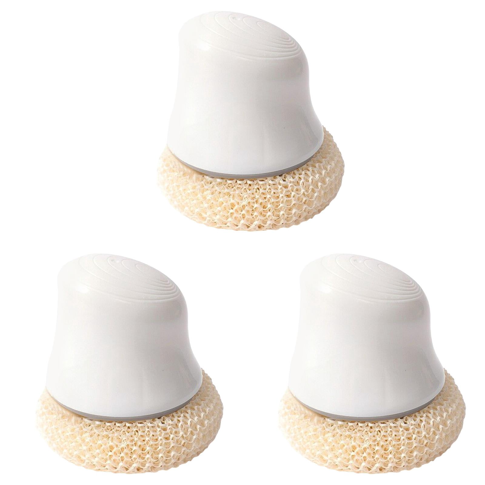 3Pc Pot Brushes Pot Scrubber Plastic For Kitchen Sink Stovetop White ...