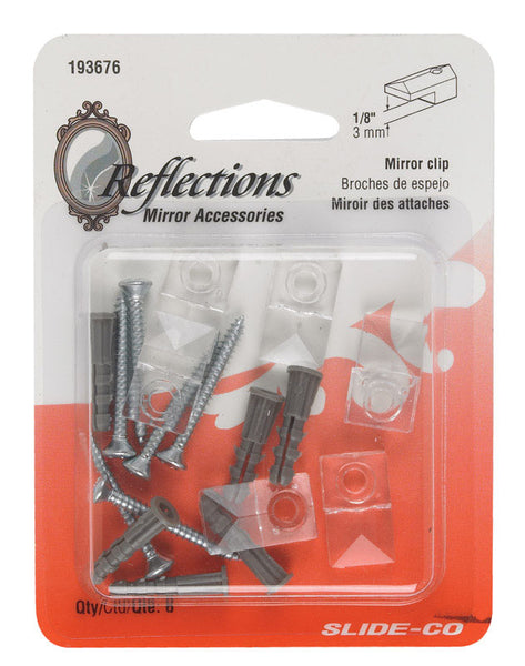 3Pc Prime Line Prime-Line Plastic Coated Clear Small Mirror Holder Clip ...