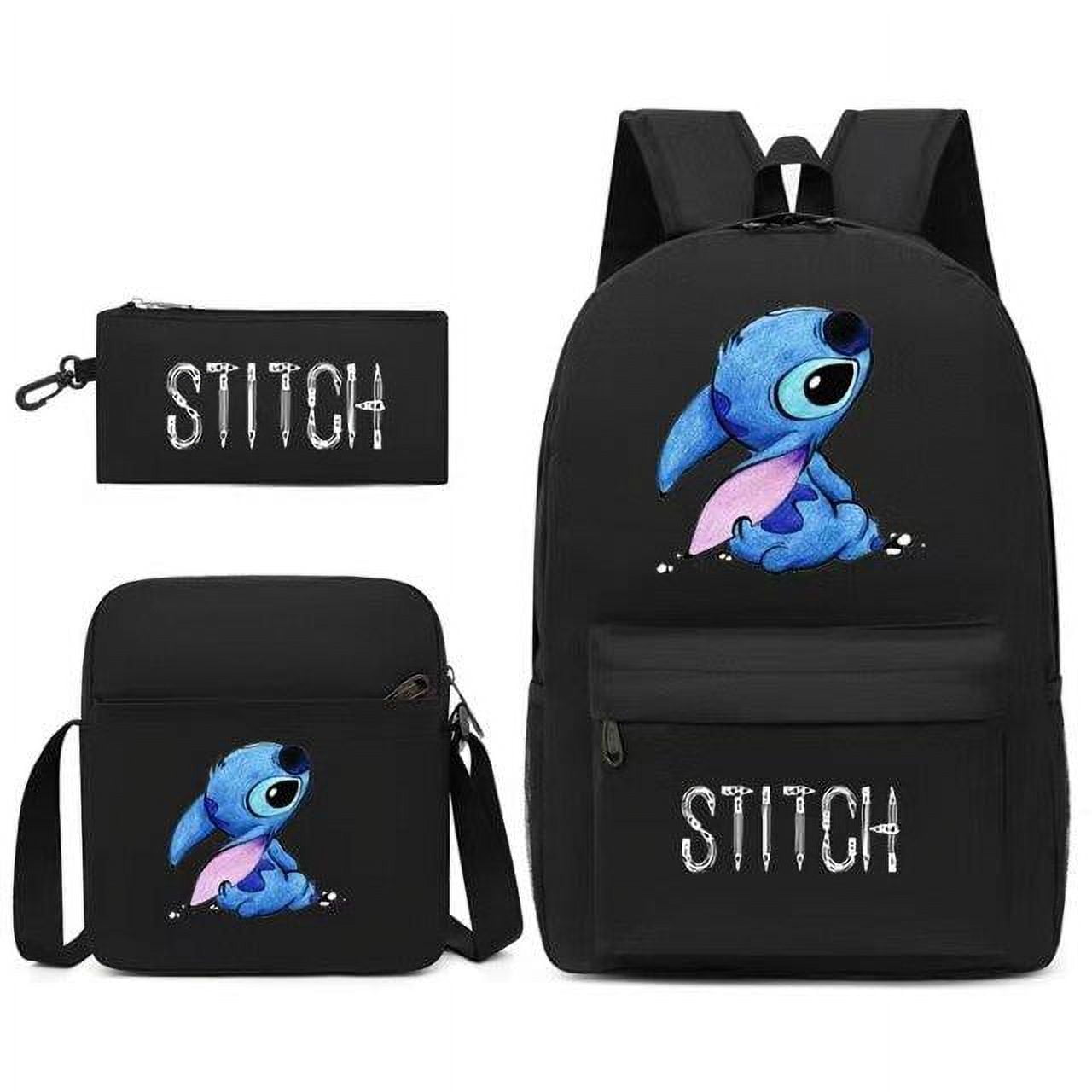 3Pc/Set Disney-Stitch Pattern Backpack: Adorable Kawaii Design for ...