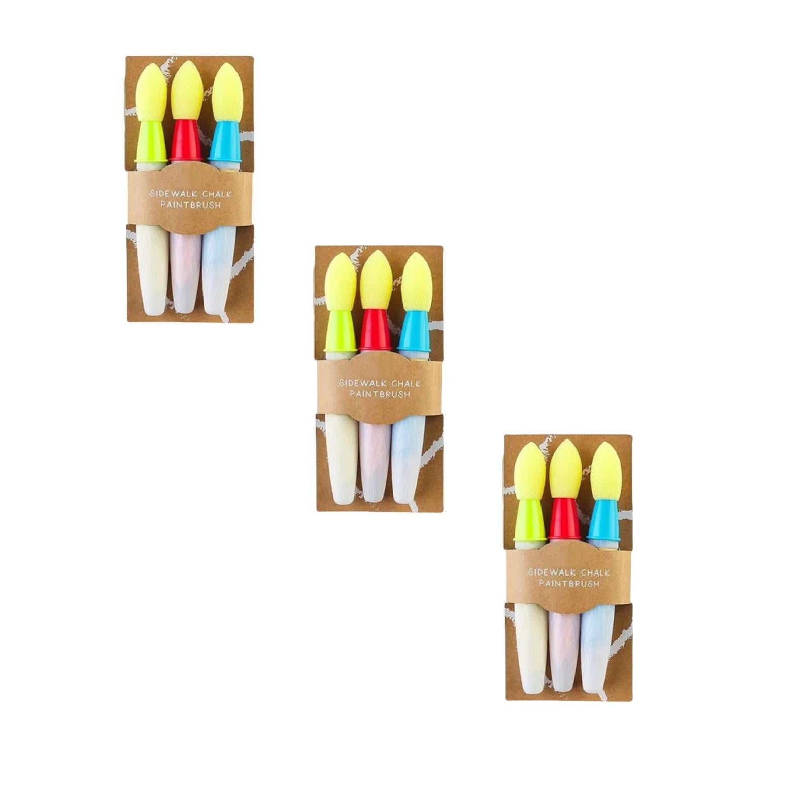 3Pc Sidewalk Chalk Paint Brush,Sidewalk Chalk Paint Brush with Liquid,3 ...