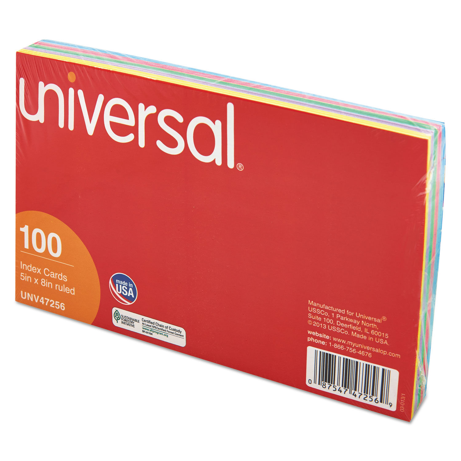 3Pc Universal Index Cards Ruled, 5 x 8, Assorted, 100/Pack - Walmart.com