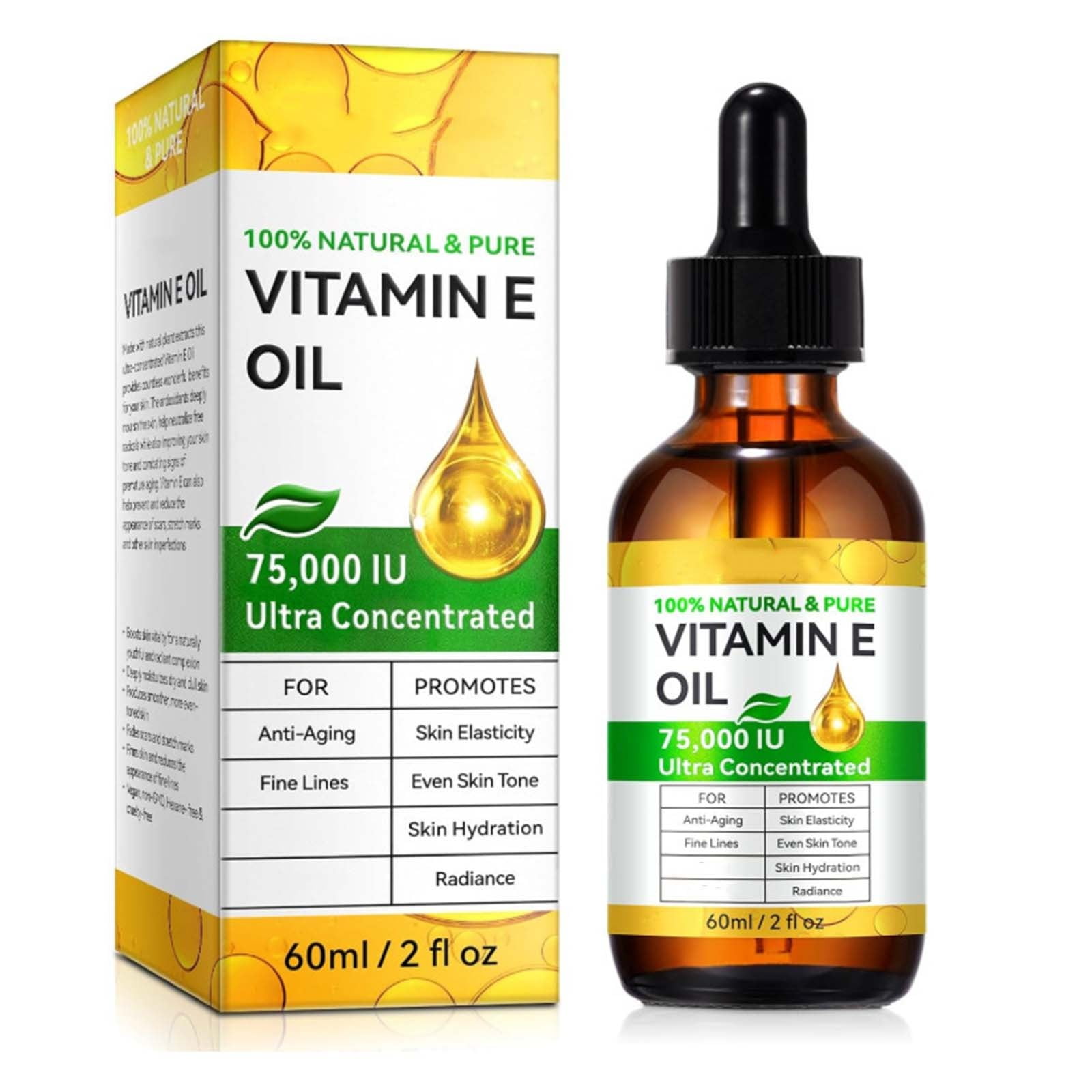 3Pc Vitamin E Oil - 60Ml Natural Skin Care For Dryness, Fine Lines ...