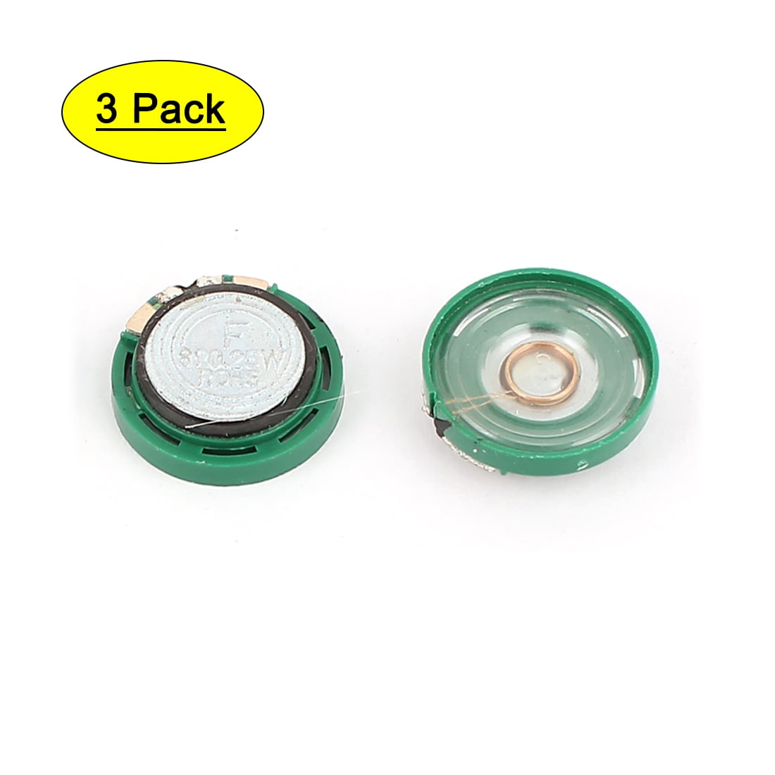 3Pcs 0.25W 8 Ohm 21mm Dia Green Magnet Speaker Loudspeaker Horn ...