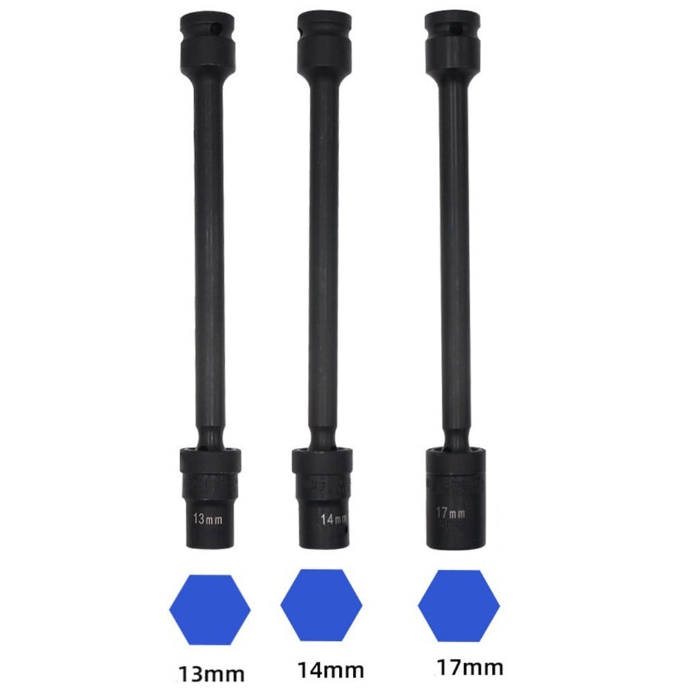 3Pcs 1/2Inch H13-H17 Extra Long Deep Socket Wrench Hex Head Automotive ...