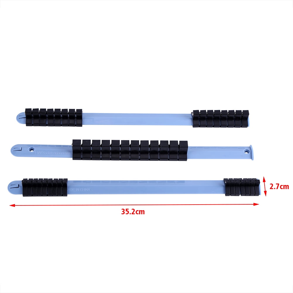 3Pcs 1/4" 3/8" 1/2" Plastic Wall Mounted Socket Storage Rack Divider ...