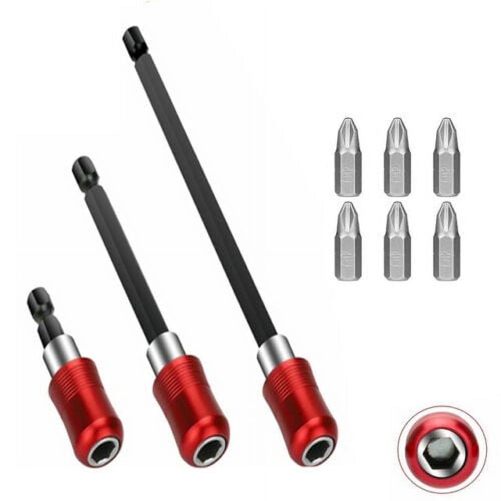 3Pcs 1/4 Hex Shank Magnetic Screwdriver Extension Holder Drill Bit + 6 ...
