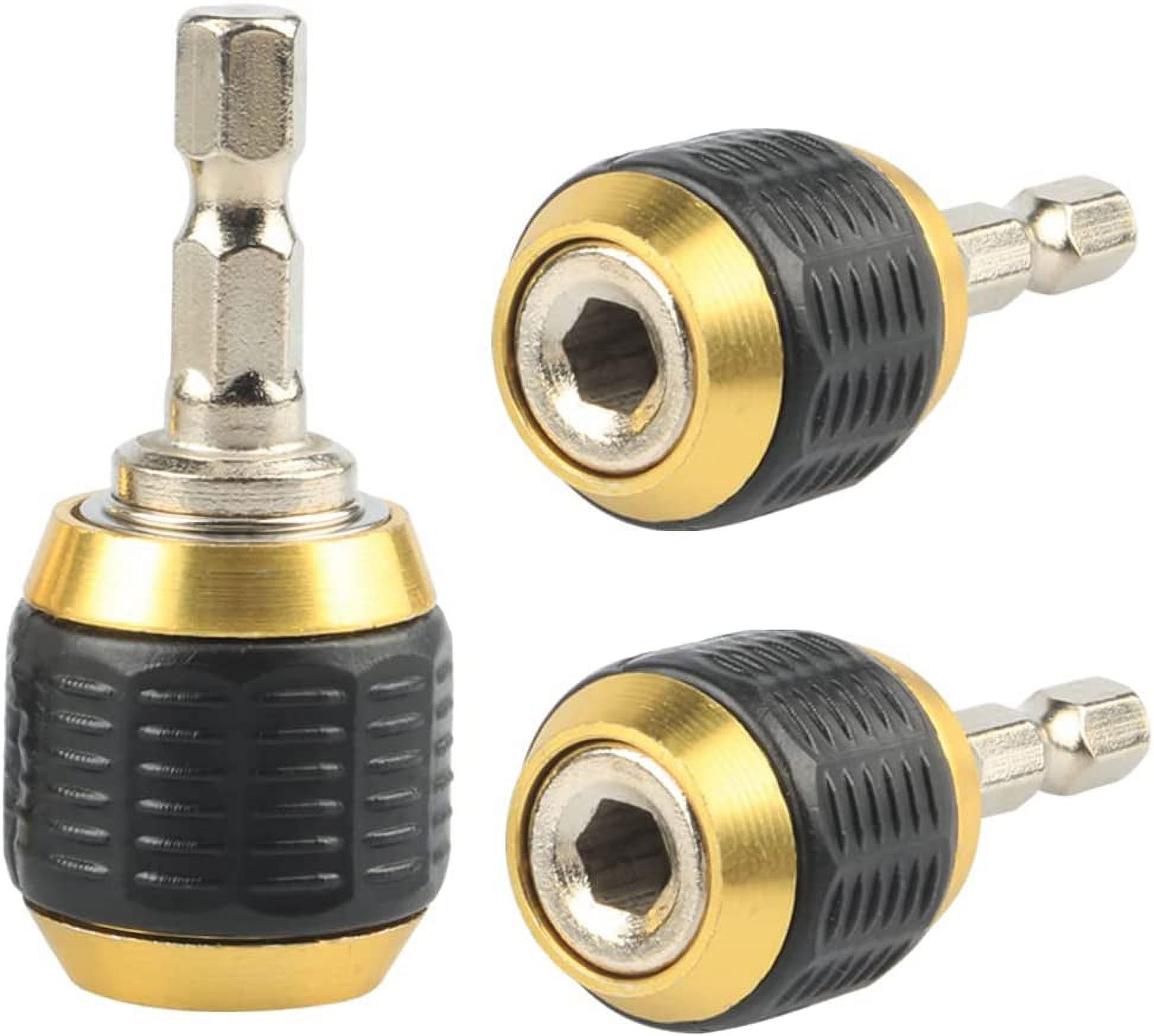 3Pcs 1/4" Hexagonal Handle Retractable Drill Chuck Adapter Universal ...