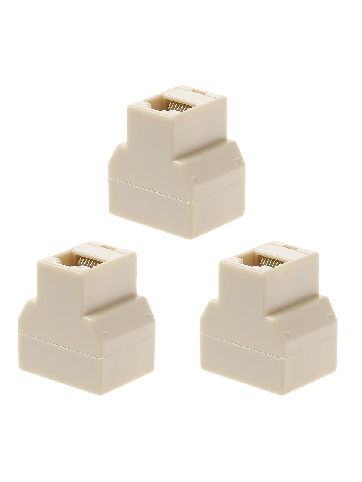 3Pcs 1 To 2 Way LAN Ethernet Network Cable RJ45 Female Splitter ...