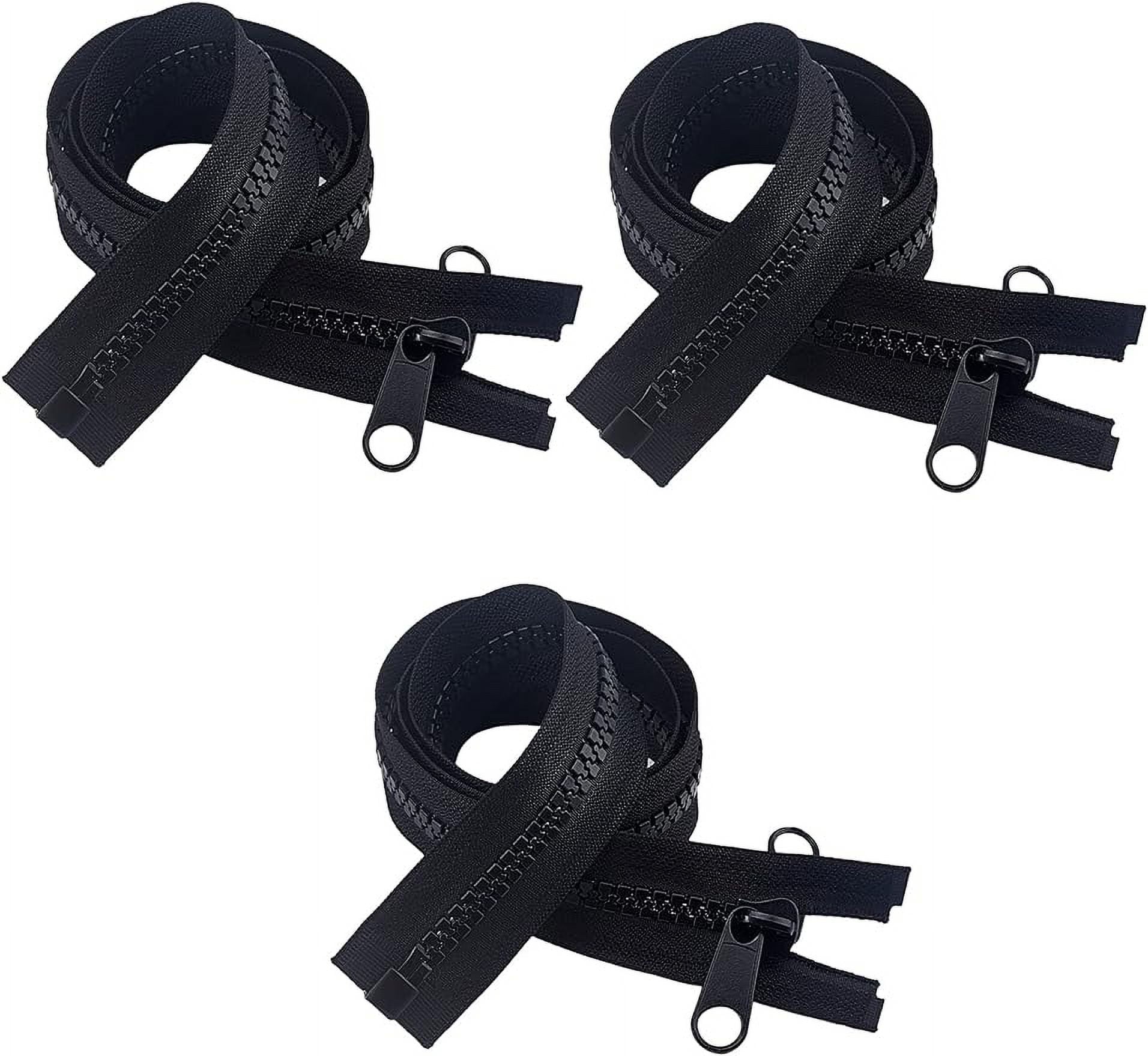 3Pcs #10 Black Resin Zipper Two Way Separating Jacket Zipper for Sewing ...