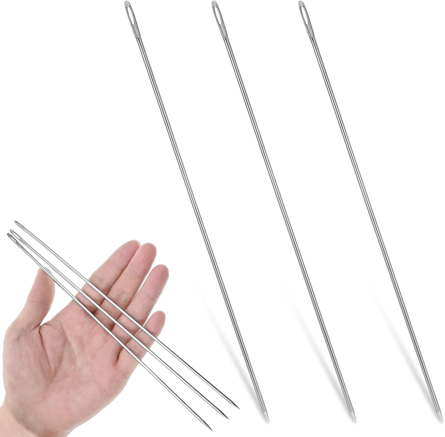 3Pcs 10" Long Lei Making Needles Long Upholstery Needles for Hand ...