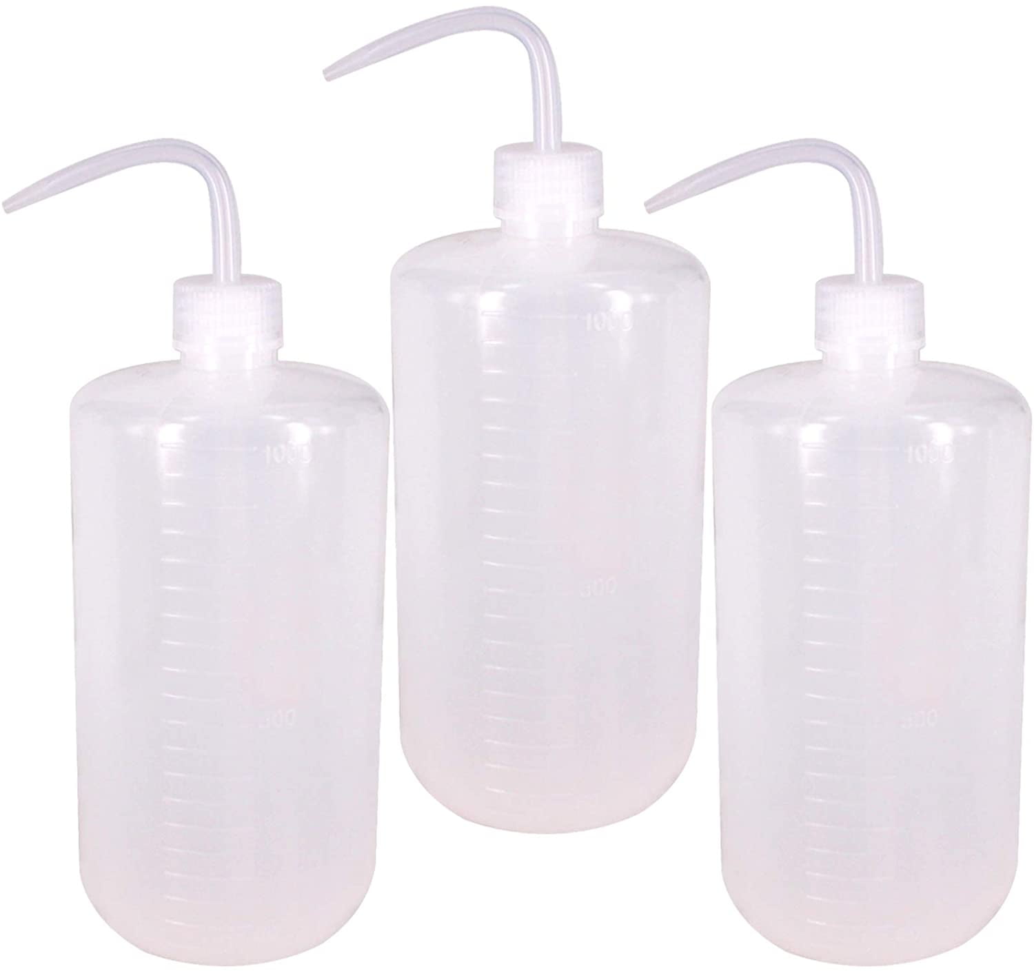 3Pcs 1000ml(33oz) Plastic Safety Lab Wash Bottle, Squeeze Bottle with ...