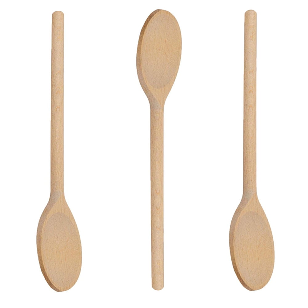 3Pcs 10inch/12inch/14inch Long Wooden Spoons for Cooking - Oval Wood ...