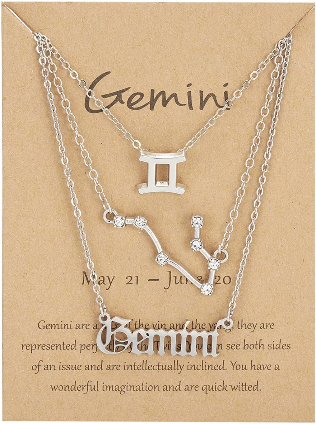 3Pcs 12 Constellation Zodiac Sign 3 Layered Choker Necklaces Letter ...