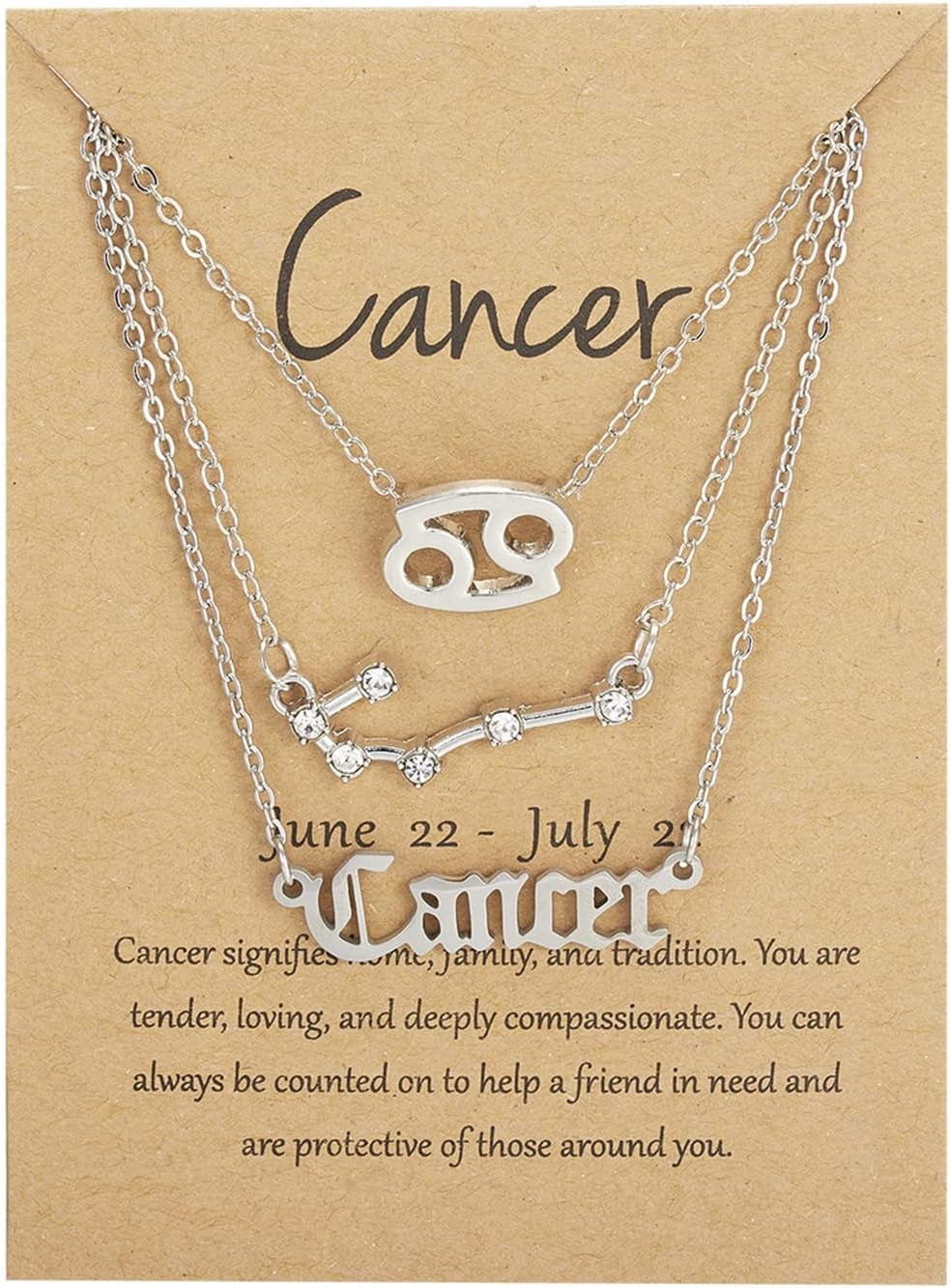 3Pcs 12 Constellation Zodiac Sign 3 Layered Choker Necklaces Letter ...