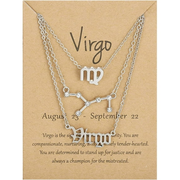 3Pcs 12 Constellation Zodiac Sign Layered Choker Necklaces Set Letter ...