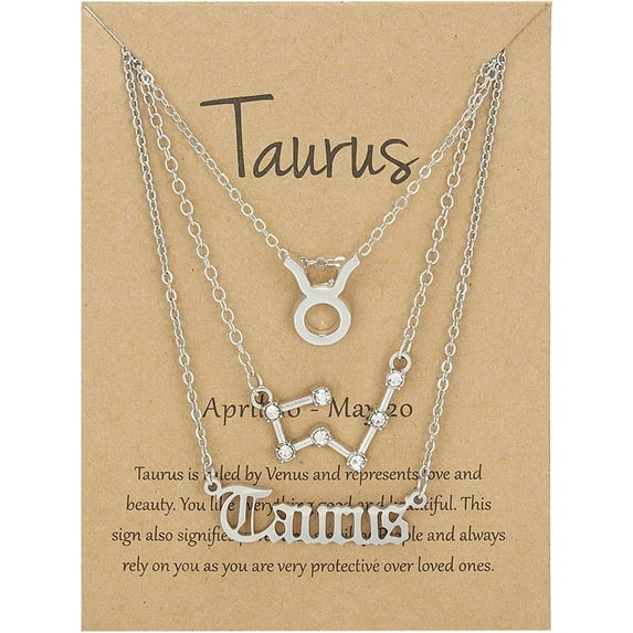 3Pcs 12 Constellation Zodiac Sign Layered Choker Necklaces Set Letter ...