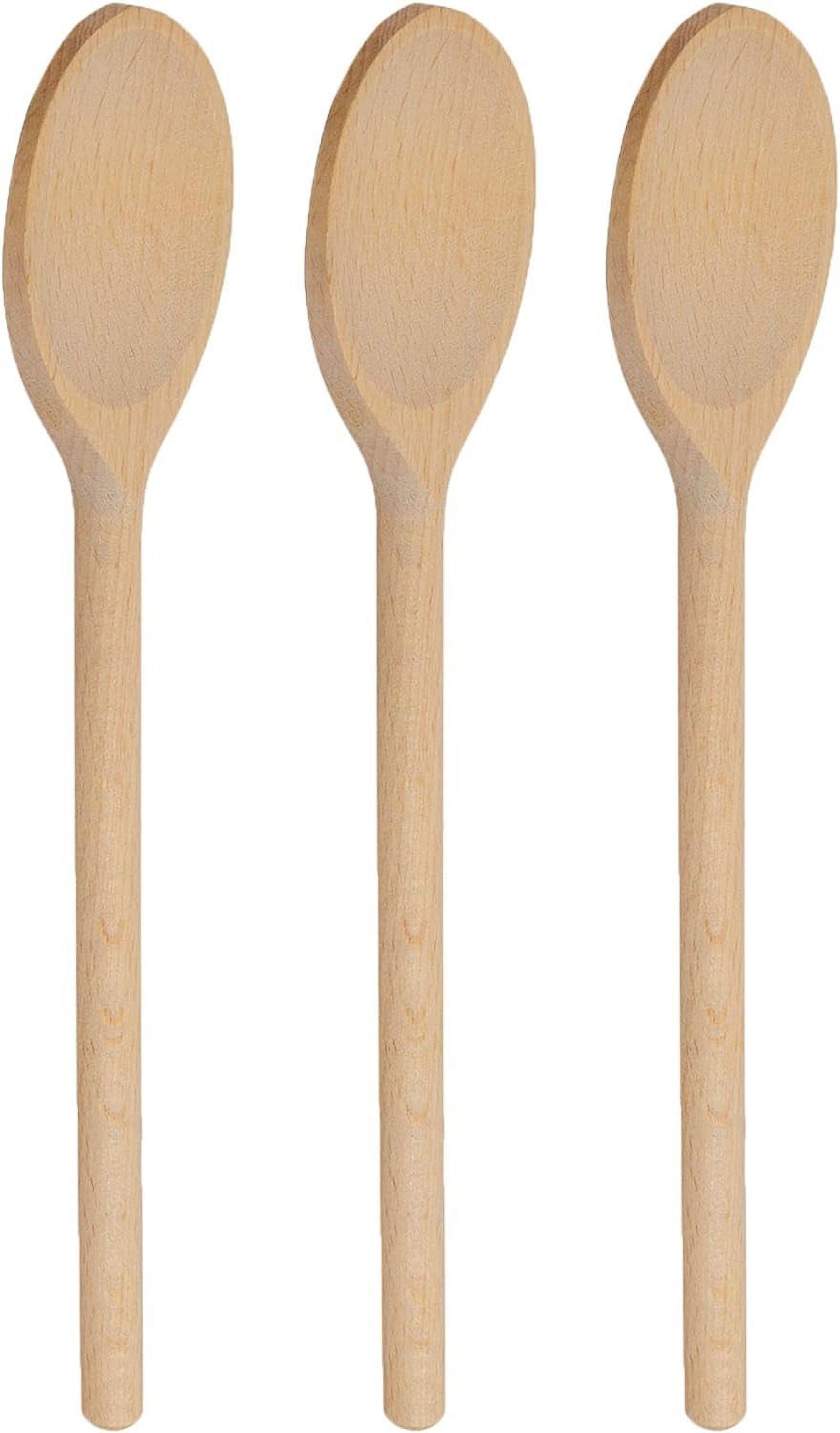 Premium 3Pcs 12 Inch Beechwood Spoons - Oval Mixing Spoons for Baking ...