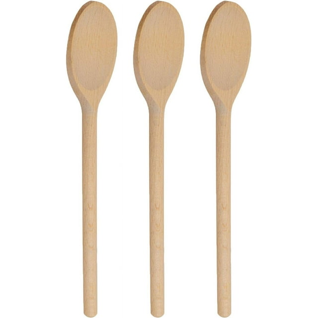 Premium 3Pcs 12 Inch Beechwood Spoons - Oval Mixing Spoons for Baking ...